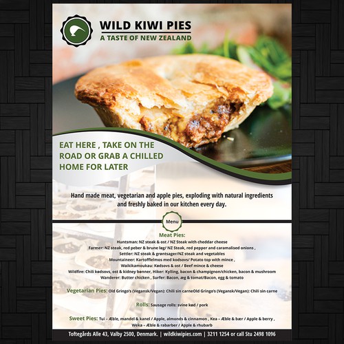 Create a mind blowing advertising pack for new meat pie company ...
