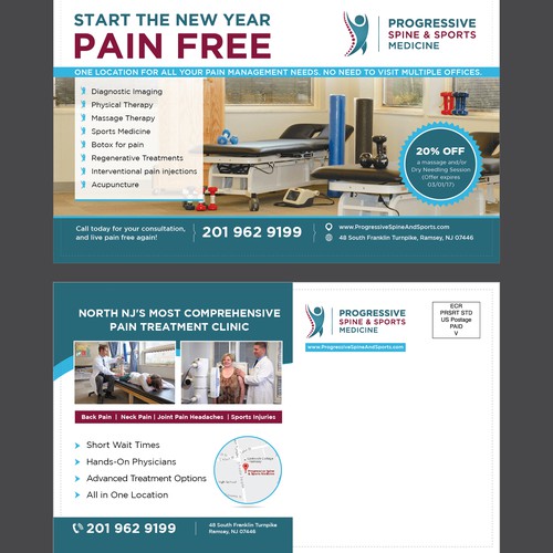 Design a beautiful mailer for our pain management clinic! | Postcard ...