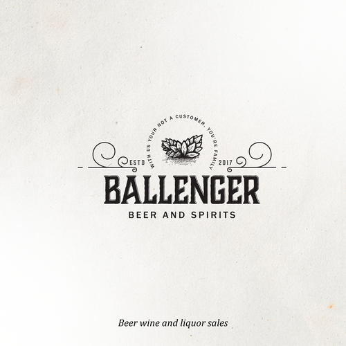 Ballenger Beer & Spirits is looking for elegant and rustic logo to make ...