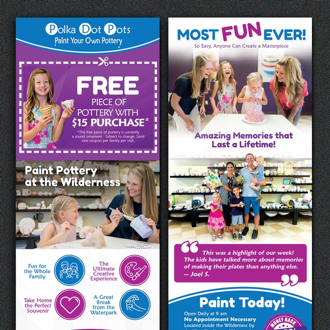 Design a fun and exciting flyer for Polka Dot Pots Pottery Studio ...