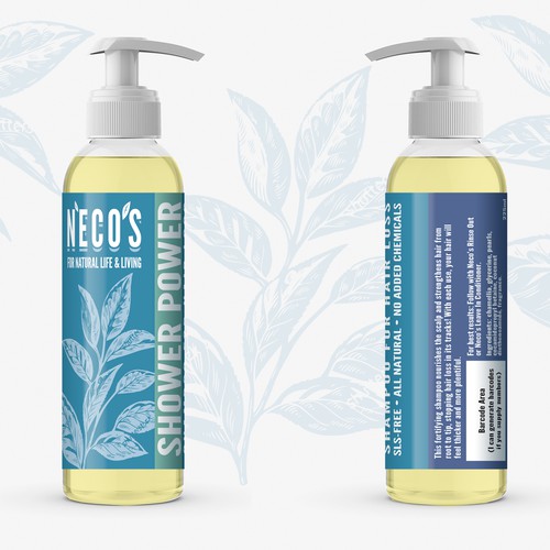 Natural Chemical Free Shampoo Bottle Label Design | Product label contest