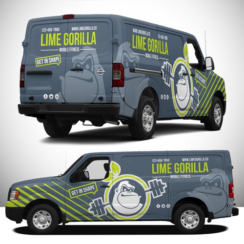 Lime Gorilla Mobile Fitness Van Wrap | Car, truck or van wrap contest