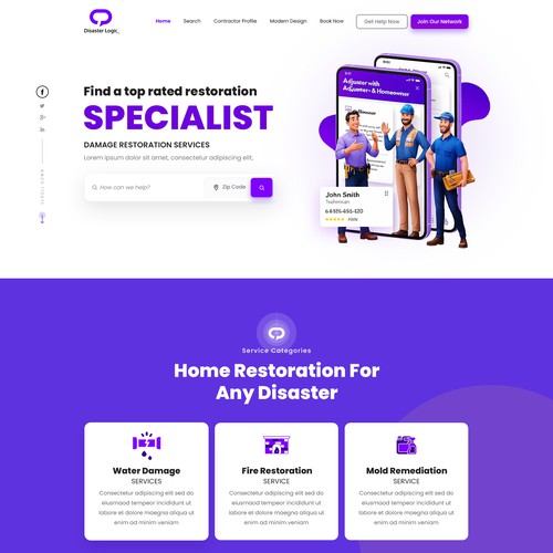 Designs | Disaster Logic a modern platform for the disaster restoration industry ! | Web page ...