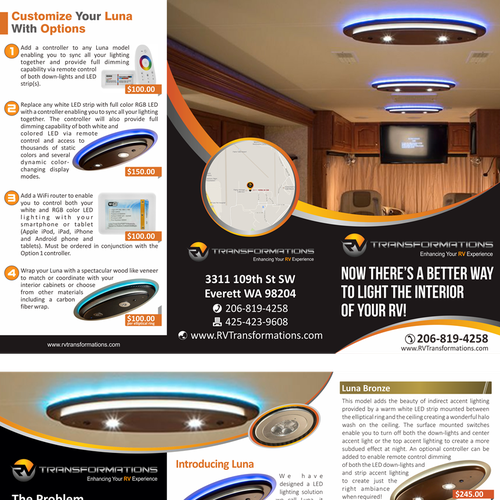 Create a stunning brochure for an exciting new LED lighting design ...
