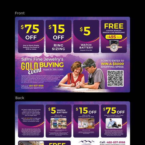 Designs | Plastic Mailing Postcard for Jewelry Store Coupons | Postcard ...
