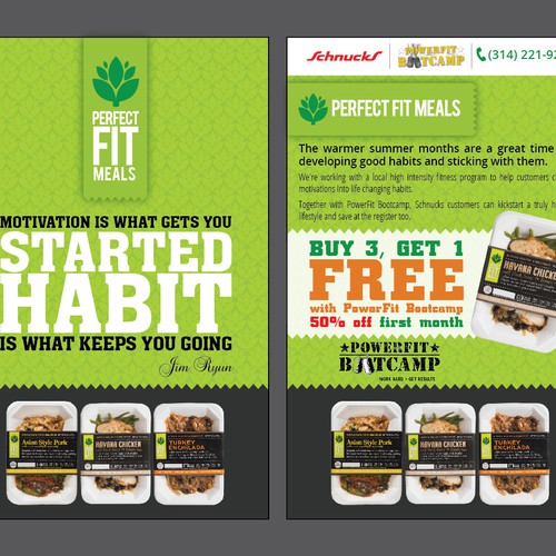 Create a motivating promo flyer for Perfect Fit Meals | Postcard, flyer ...