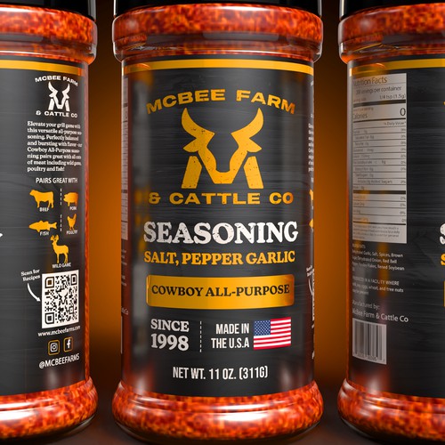 Designs | McBee Farm & Cattle Co Seasoning Blend | Product packaging ...