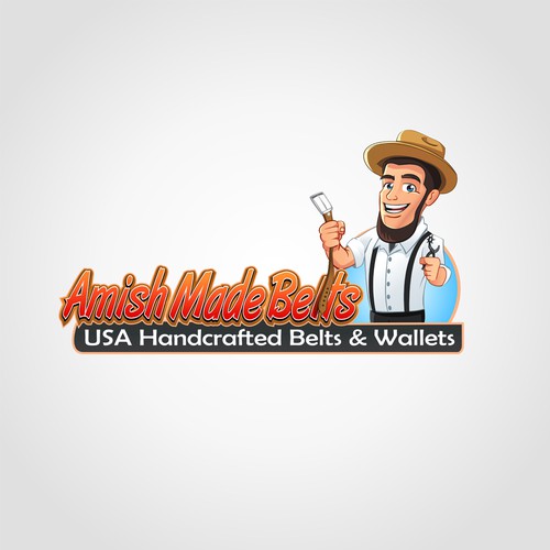 Create a modern and creative logo for AmishMadeBelts.com - Amish Mascot ...