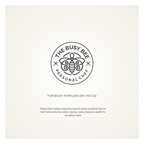 Design a neat clean fun logo for personal chef service as a bee. The ...