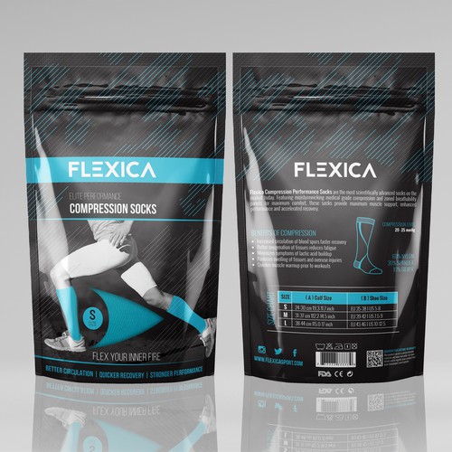 FLEXICA needs a bold and modern packaging design for sports compression ...