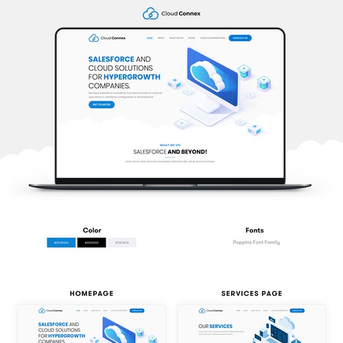 Designs | Cloud Connex site design | Web page design contest
