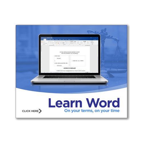 Create a banner ad for Legal Office Guru Microsoft Word course | Banner ...