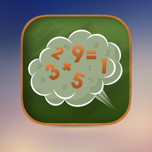 Math App Icon with Chalkboard theme | Icon or button contest