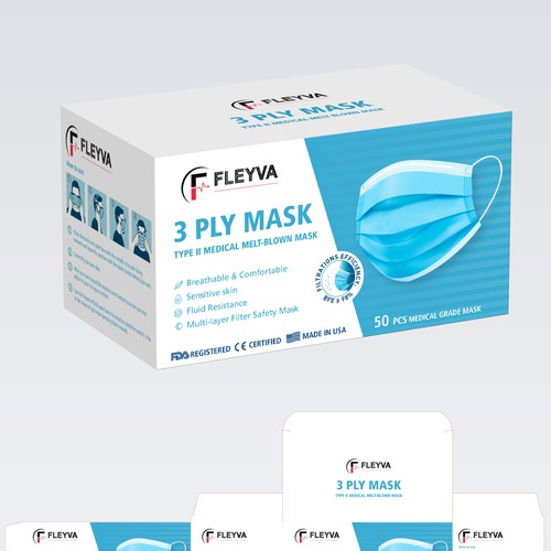 Designs | Box packaging for Covid 3 Ply masks | Product packaging contest