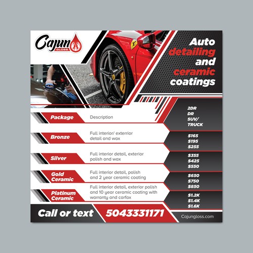 Designs | Premium Cermaic coatings and auto detailing | Postcard, flyer ...