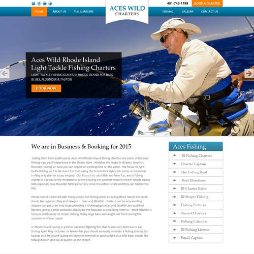 Charter Boat Fishing website design needed | Web page design contest