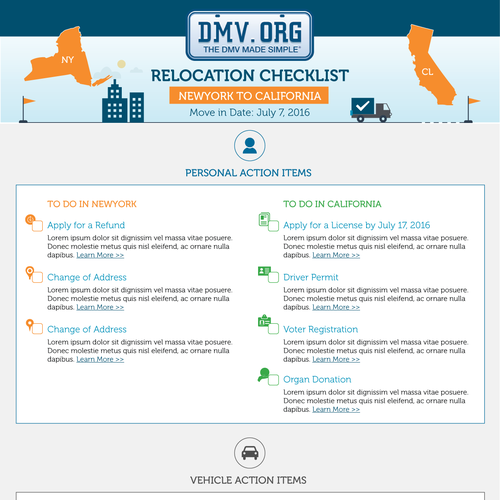Creating a Relocation Checklist for DMV.org | Infographic contest