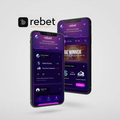 Designs | rebet: a social media betting platform | App design contest