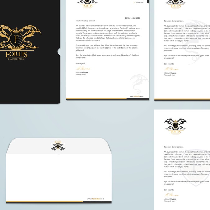 Bring your "A" game and create a high end, luxury letterhead for Fortis ...