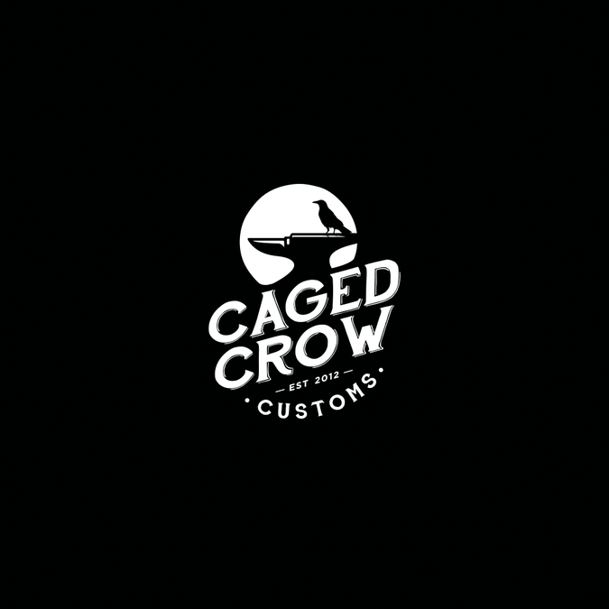 Vintage Logo Design for "Caged Crow Customs" | Logo design contest