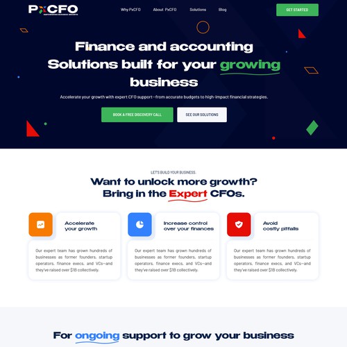 Designs | Fractional CFO website to appeal to established businesses ...