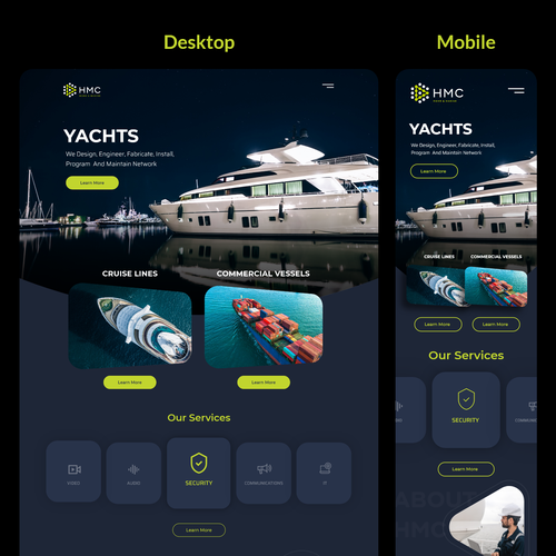 Designs | Website Redesign for Unique Superyacht and Cruise Ship ...