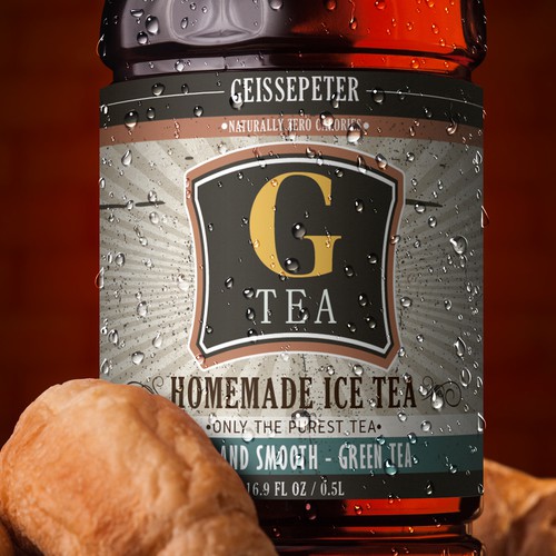 design luxury vintage ice tea bottle tag | Product label contest