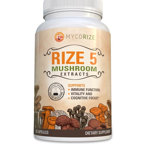 Designs | Mushroom Supplement Label Needed! Clean & Modern with a ...