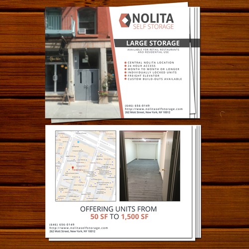 Create a captivating marketing flyer for Nolita Self-Storage | Postcard ...