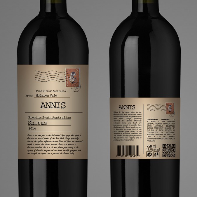 Annis Wines - Export Wine Label using Concept of Postage Stamp ...