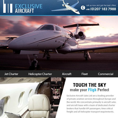 Private Jet Sales Email Template | Email contest