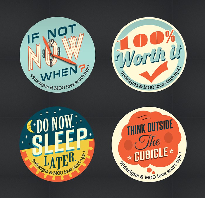 "THINK OUTSIDE THE CUBICLE" - cool stickers and postcards for start-ups ...