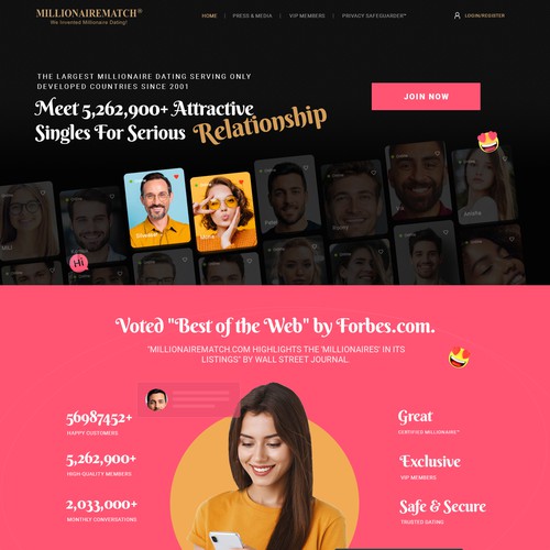 Designs | We need a luxury new web design for Millionaire dating site ...
