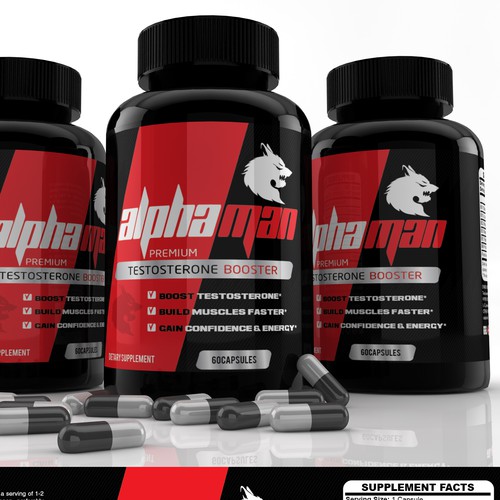 Create a cool label for a men's Testosterone Booster Bottle | Product ...