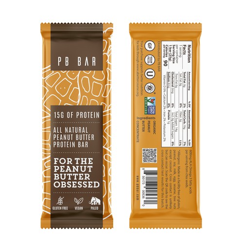 Design the packaging for an all-natural, peanut butter protein bar ...