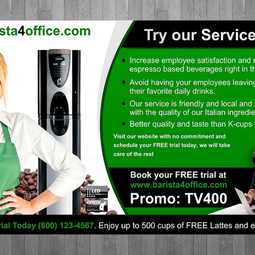 Create persuasive flyer for new gourmet coffee service business ...