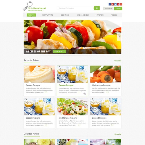 Responsive redesign for a culinary website | Web page design contest