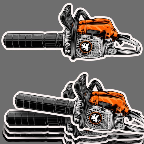 Designs | Chainsaw and Firearm Suppressor Sticker Design | Sticker contest