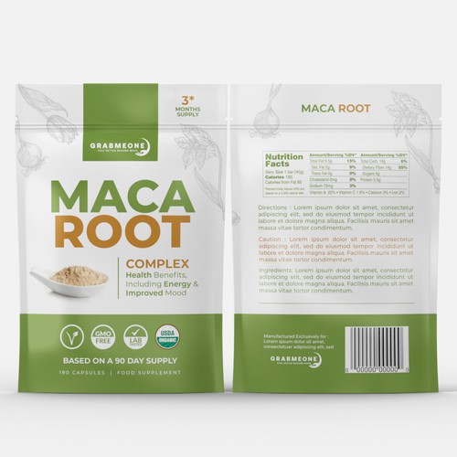 Designs | Design Stunning Maca Root Supplement Label for Pouch ...