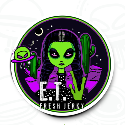Designs | Wednesday Addams Alien Needed for Stickers | Illustration or ...