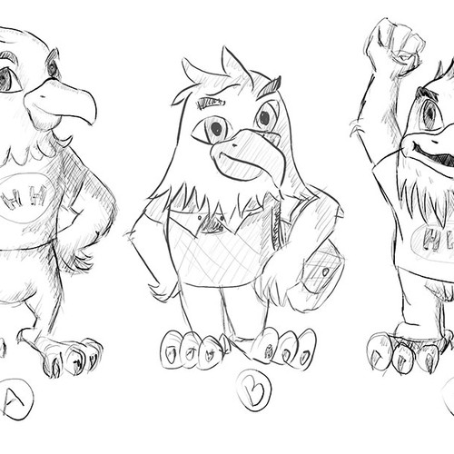 Kid friendly Hawk mascot that will promote Hawks rising to excellence ...