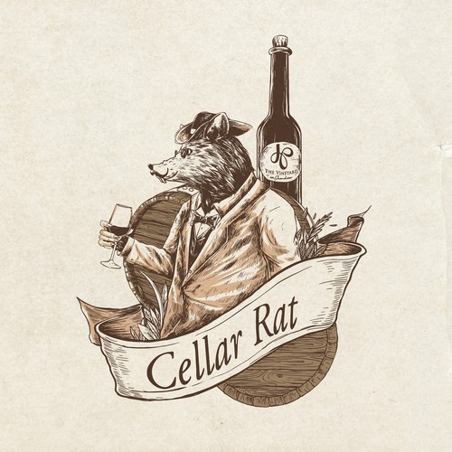 Winery needs FUN Cellar Rat illustration/design for tshirt | T-shirt ...