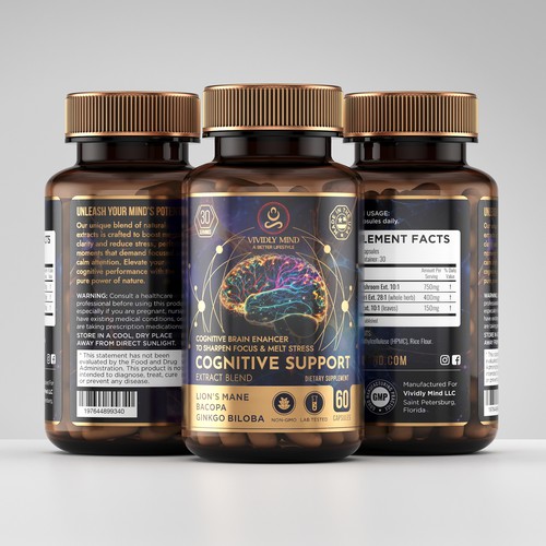 Designs | "Vivid Label Design for New Cognitive Support Capsules ...