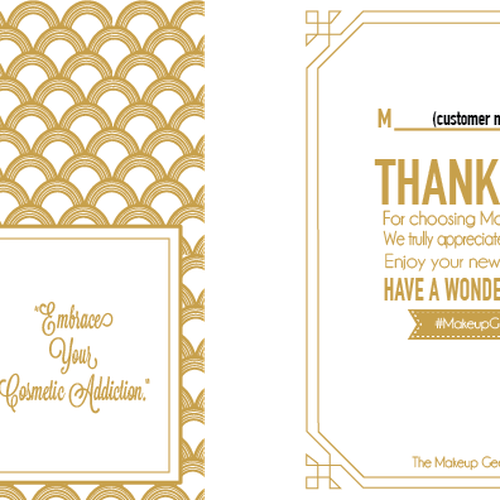 Create a deco-inspired Thank You Card for Makeup Geek | Postcard, flyer ...