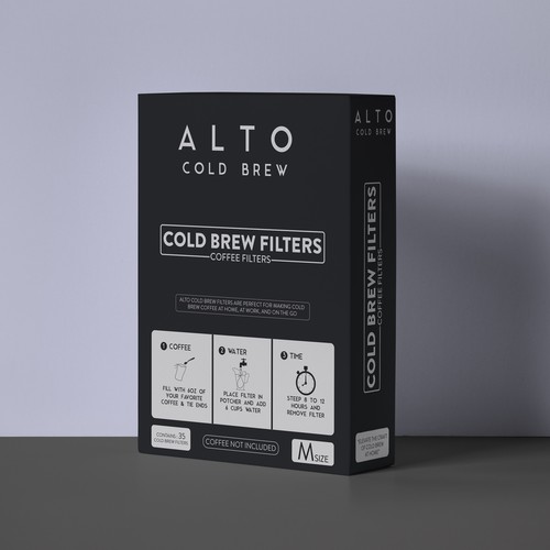 Modern package design for a box of cold brew coffee filters. | Product ...