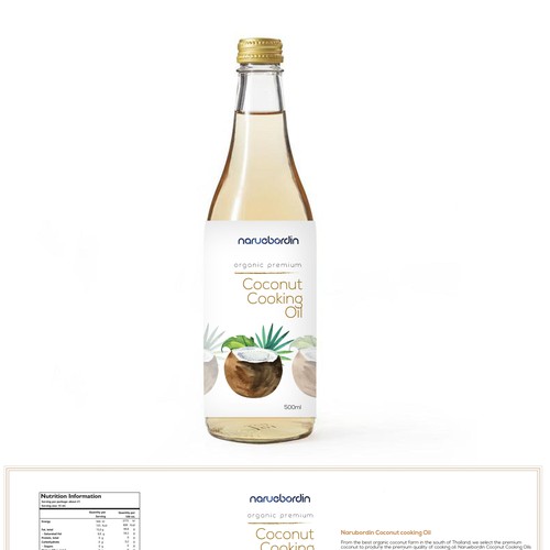Coconut Cooking Oil Label Design For New Era of Cooking | Product label ...