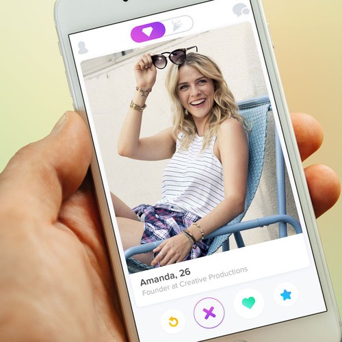 Tinder Swipe Screen Edit | App design contest