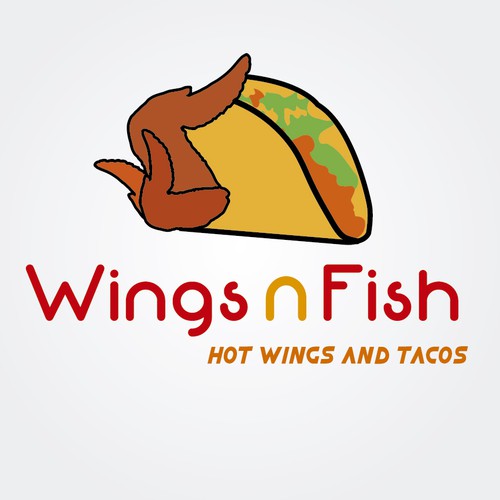 Wings N Fish restaurant logo design | Logo design contest