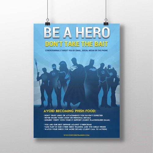 Create a visually appealing/beautiful cyber security poster (think ...