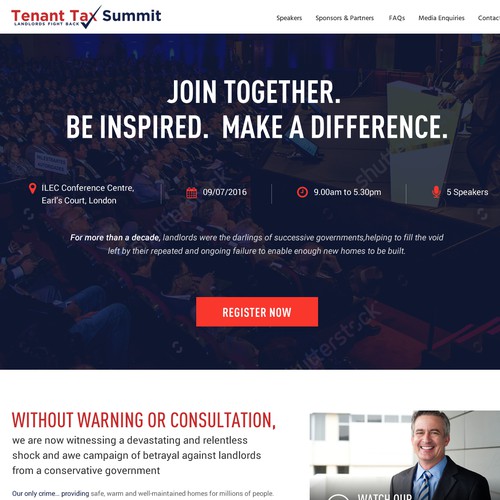 Tenant Tax Summit - Landing Page Design | Landing page design contest